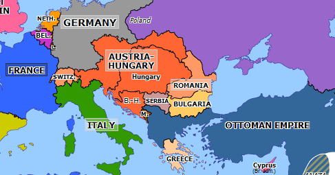 Bosnian Crisis | Historical Atlas of Europe (7 October 1908) | Omniatlas