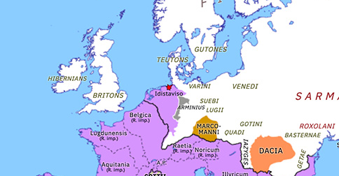 Battle of Idistaviso | Historical Atlas of Europe (16 AD) | Omniatlas