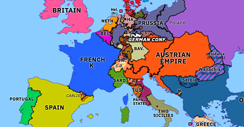Sonderbund War | Historical Atlas of Europe (3 November 1847) | Omniatlas