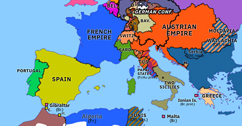 Franco-Sardinian Alliance | Historical Atlas of Europe (5 February 1859 ...