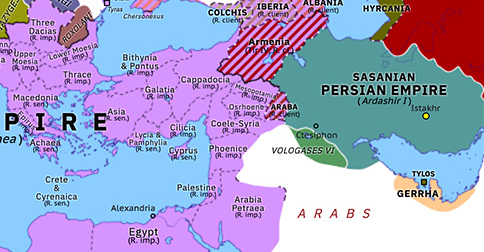 Sasanian Empire | Historical Atlas of Europe (6 April 227) | Omniatlas