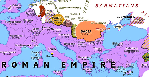 Accession of Nerva | Historical Atlas of Europe (18 September 96 AD ...