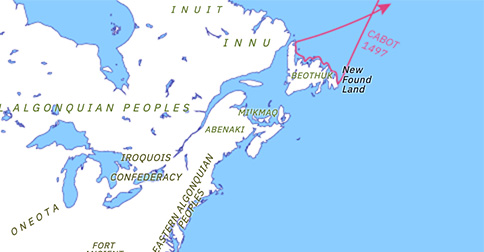 John Cabot’s expeditions | Historical Atlas of North America (24 June ...
