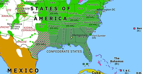 11 Confederate States Map Confederate Empire | Alternative History