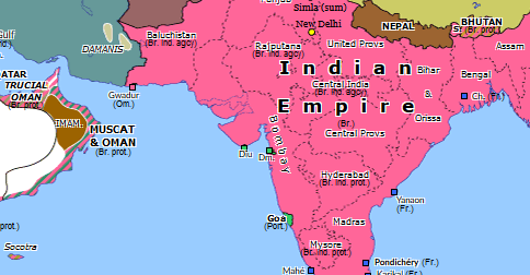 Salt March | Historical Atlas of Southern Asia (27 April 1930) | Omniatlas