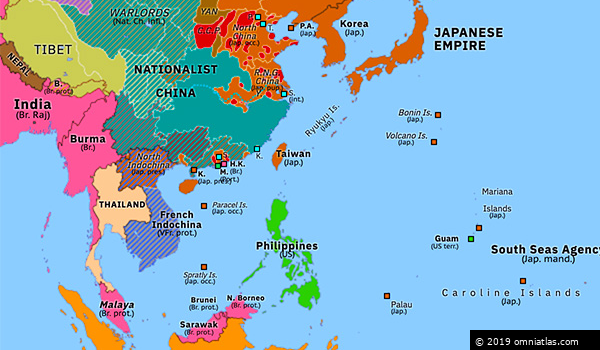 Japanese invasion of French Indochina | Historical Atlas of Asia ...