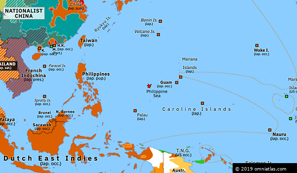 Battle of the Philippine Sea | Historical Atlas of Asia Pacific (19 ...