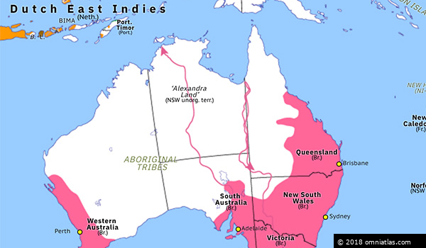 Crossing the Outback | Historical Atlas of Australasia (12 March 1862 ...
