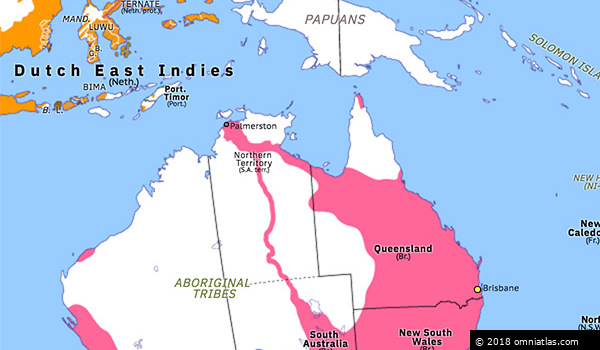 Australian Overland Telegraph Line | Historical Atlas of Australasia ...
