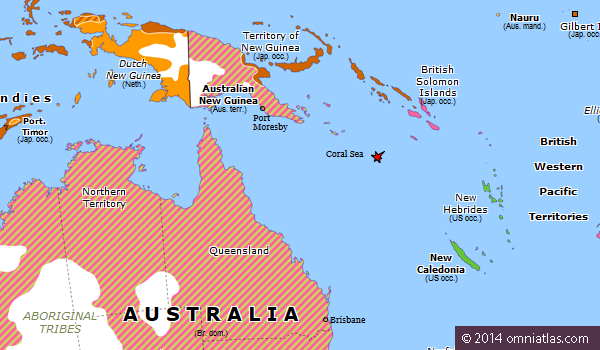 Coral Sea On World Map