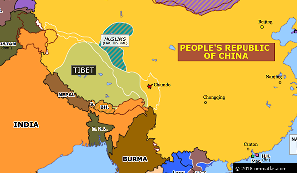 Battle of Chamdo | Historical Atlas of East Asia (19 October 1950 ...