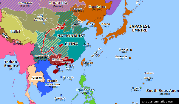 Long March | Historical Atlas of Asia Pacific (22 October 1935) | Omniatlas