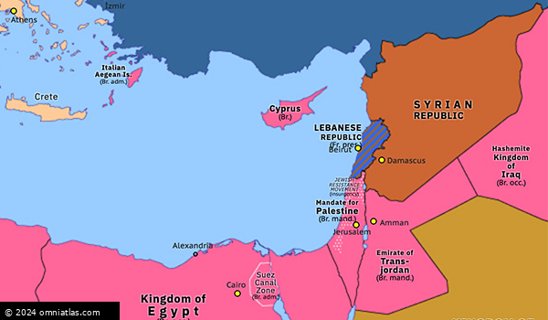 French Evacuation of Syria | Historical Atlas of Eastern Mediterranean ...