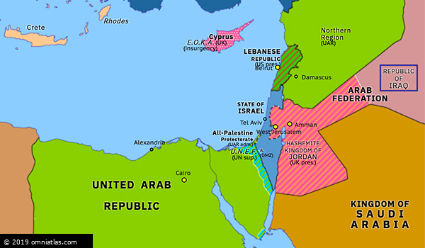 Nasser’s Zenith | Historical Atlas of Eastern Mediterranean (19 July ...