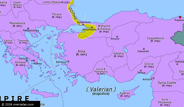 Gothic Black Sea Raids | Historical Atlas of Eastern Mediterranean (3 ...