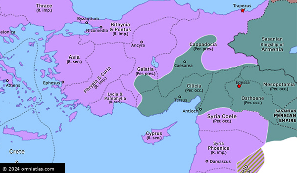 Capture of Valerian | Historical Atlas of Eastern Mediterranean (mid ...