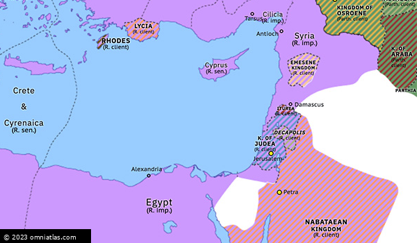 Herod Agrippa | Historical Atlas of Eastern Mediterranean (early 41 AD ...