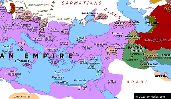 Kitos War | Historical Atlas of Europe (14 October 115) | Omniatlas