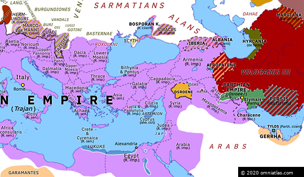 Trajan’s Parthian campaign | Historical Atlas of Europe (September 116 ...