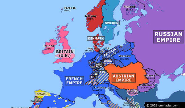 Annexation of the Hanse | Historical Atlas of Europe (13 December 1810 ...