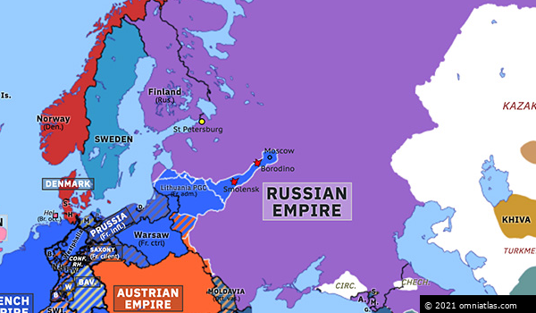 French occupation of Moscow | Historical Atlas of Europe (14 September ...