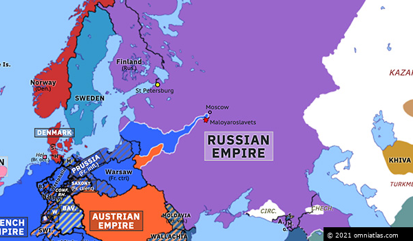 French retreat from Moscow | Historical Atlas of Europe (24 October ...
