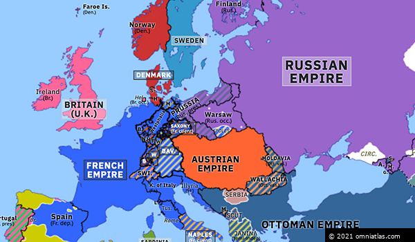 Sixth Coalition | Historical Atlas of Europe (3 March 1813) | Omniatlas