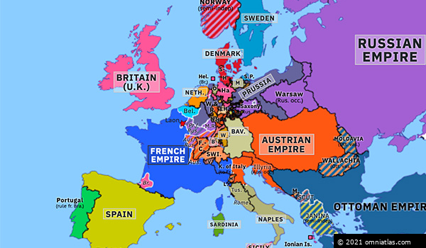 Battle of Laon | Historical Atlas of Europe (9 March 1814) | Omniatlas