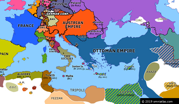 Morea Expedition | Historical Atlas of Europe (30 October 1828) | Omniatlas