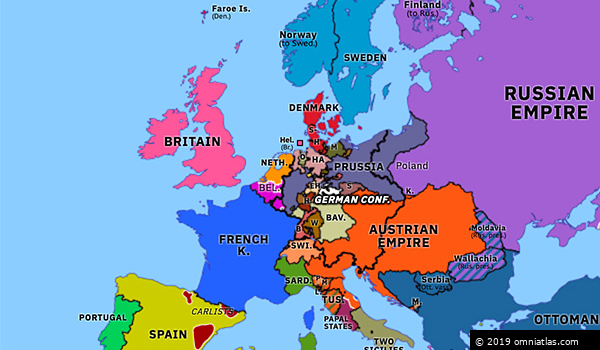 Accession of Queen Victoria | Historical Atlas of Europe (20 June 1837 ...