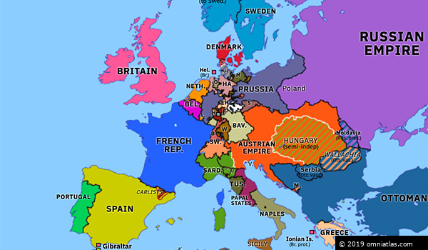 June Days | Historical Atlas of Europe (23 June 1848) | Omniatlas