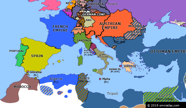 Expedition of the Thousand | Historical Atlas of Europe (29 May 1860 ...