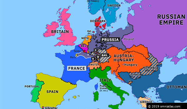 Siege of Paris | Historical Atlas of Europe (20 September 1870) | Omniatlas