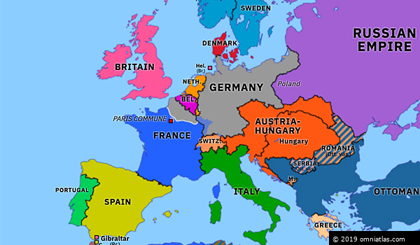 Treaty of Frankfurt | Historical Atlas of Europe (10 May 1871) | Omniatlas