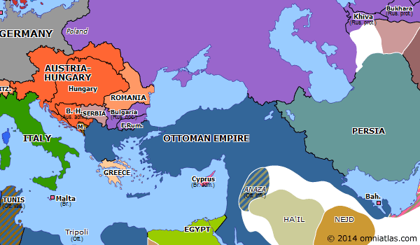 Aftermath of the Great Eastern Crisis | Historical Atlas of Europe (20 ...