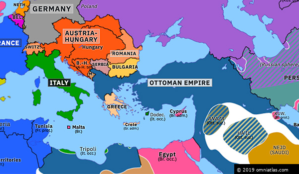 Italo-Turkish War | Historical Atlas of Europe (17 May 1912) | Omniatlas