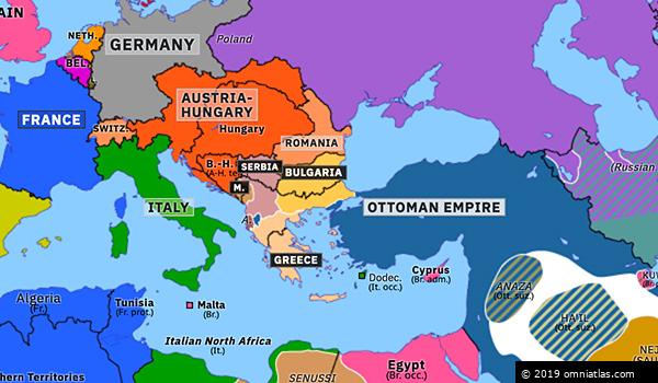 First Balkan War | Historical Atlas of Europe (23 April 1913) | Omniatlas