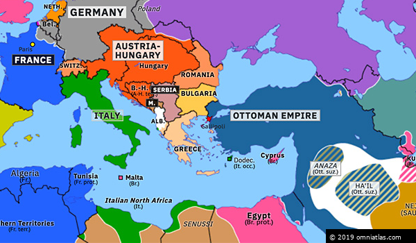 Gallipoli Campaign | Historical Atlas of Europe (26 April 1915) | Omniatlas