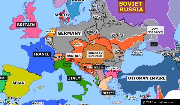 Collapse of the Central Powers | Historical Atlas of Europe (25 October ...