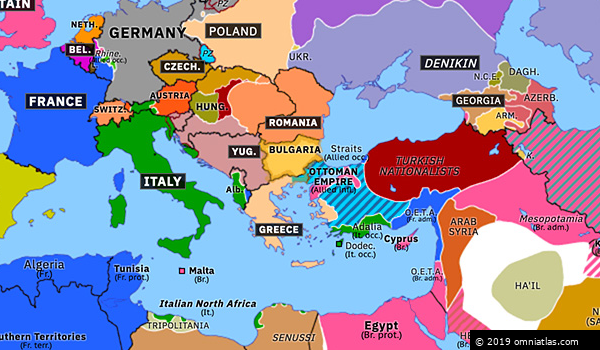 Treaty of Neuilly | Historical Atlas of Europe (27 November 1919 ...