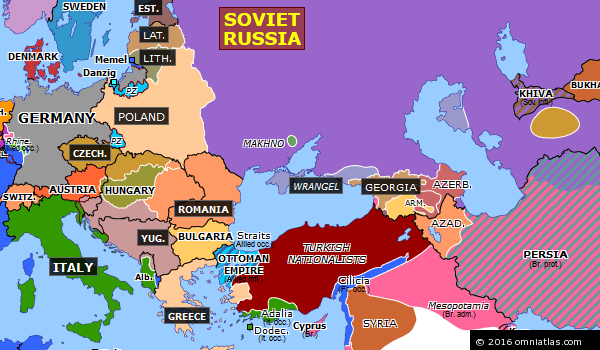 Allies Under Pressure | Historical Atlas of Europe (6 April 1920 ...