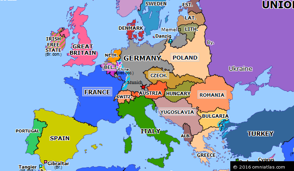 Beer Hall Putsch | Historical Atlas of Europe (8 November 1923) | Omniatlas