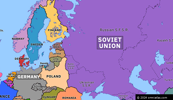 Molotov–Ribbentrop Pact | Historical Atlas of Europe (23 August 1939 ...