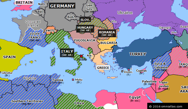Italian Fiascos | Historical Atlas of Europe (26 February 1941) | Omniatlas