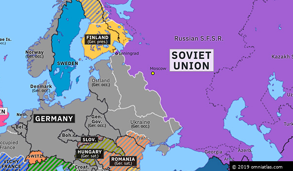 The War Expands | Historical Atlas of Europe (20 January 1942) | Omniatlas