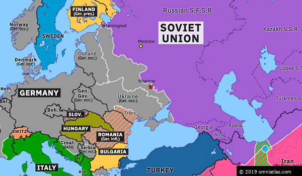 Aftermath of Stalingrad | Historical Atlas of Europe (19 March 1943) | Omniatlas