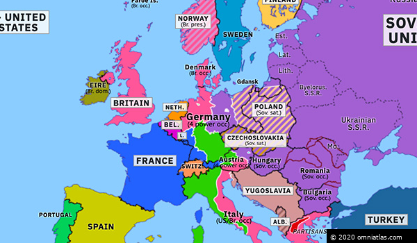 Division of Germany and Austria | Historical Atlas of Europe (13 July ...