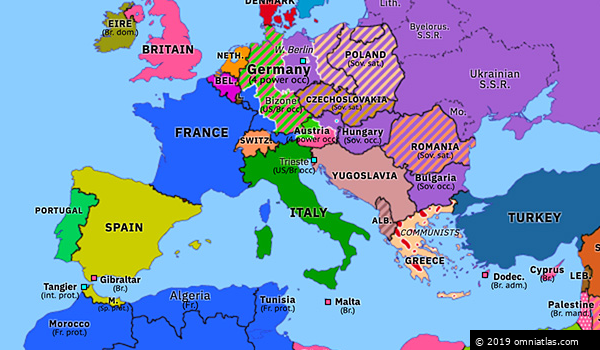 Paris Peace Treaties | Historical Atlas of Europe (10 February 1947 ...