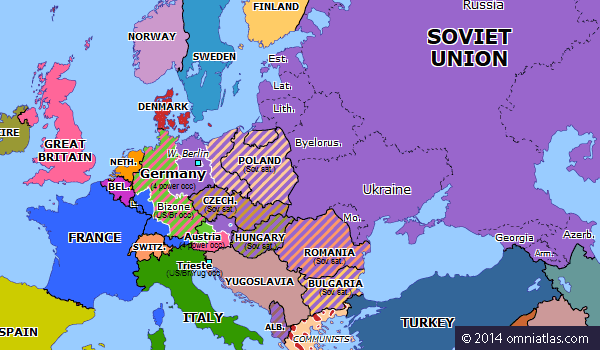 Berlin Airlift | Historical Atlas of Europe (1 August 1948) | Omniatlas
