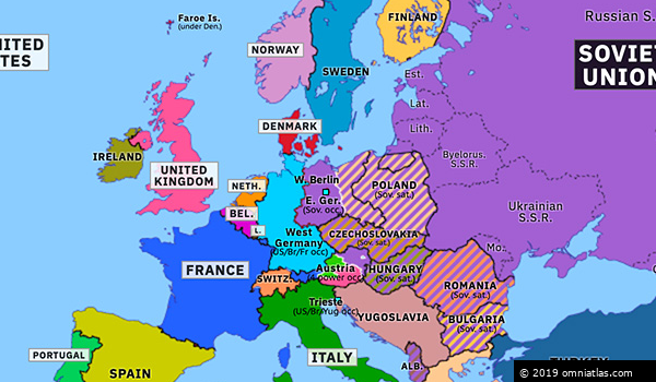 NATO and the Two Germanys | Historical Atlas of Europe (7 October 1949 ...